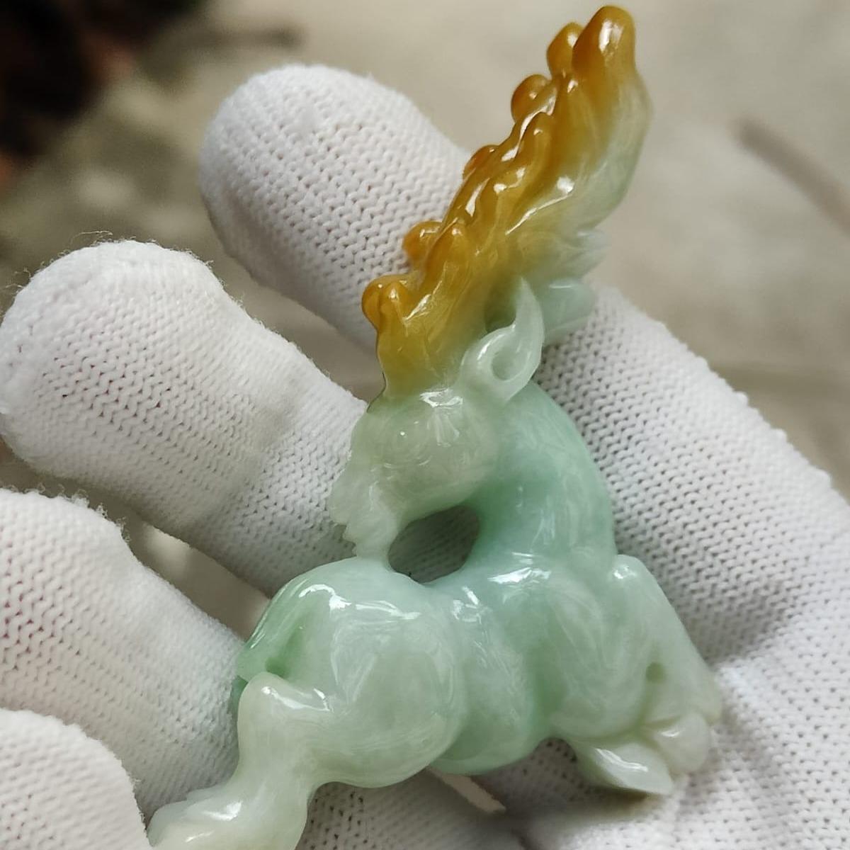 Wood Element Jade Deer Sculpture - Proven Earth-Grounded Harmony Art Piece